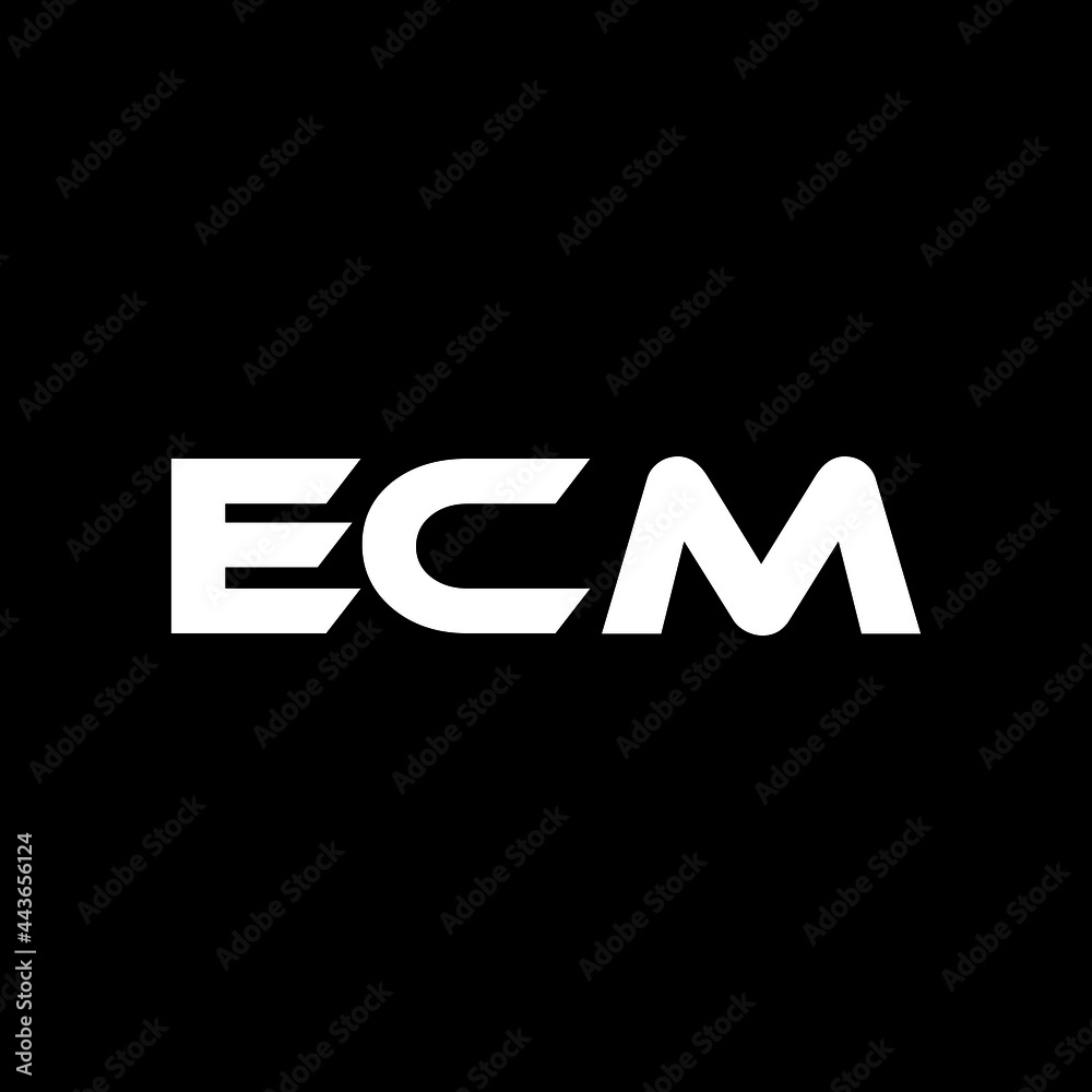 ECM letter logo design with black background in illustrator, vector ...