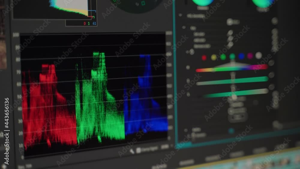 4k Video or photo grade using color wheels rings. Color grading ...