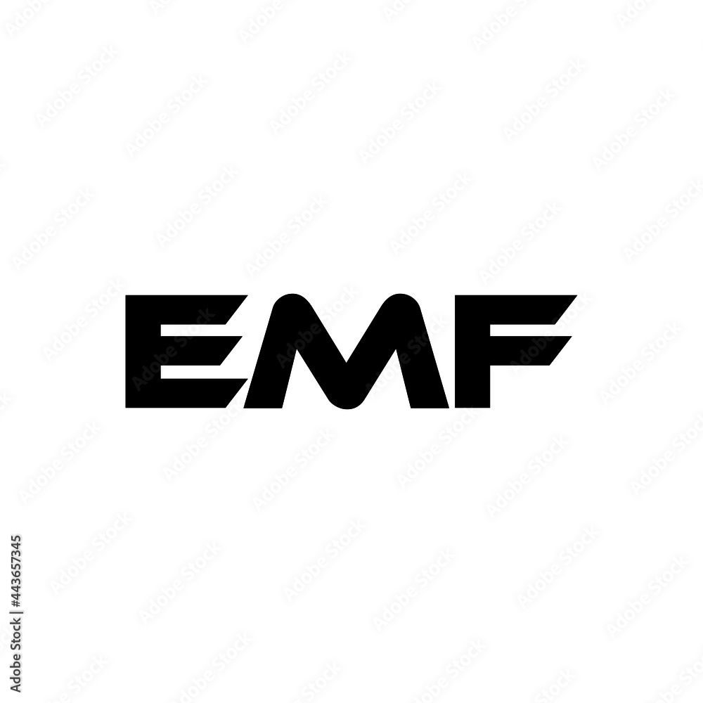 EMF letter logo design with white background in illustrator, vector ...