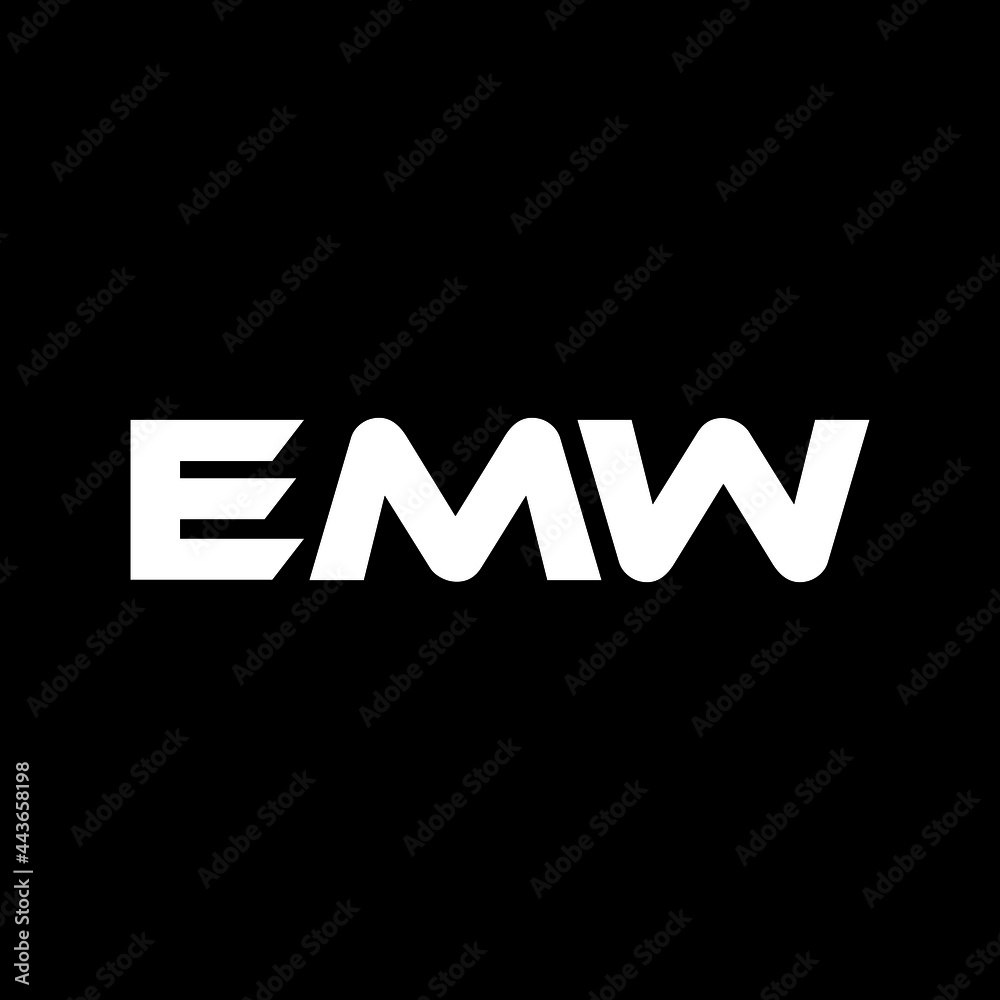 EMW letter logo design with black background in illustrator, vector ...