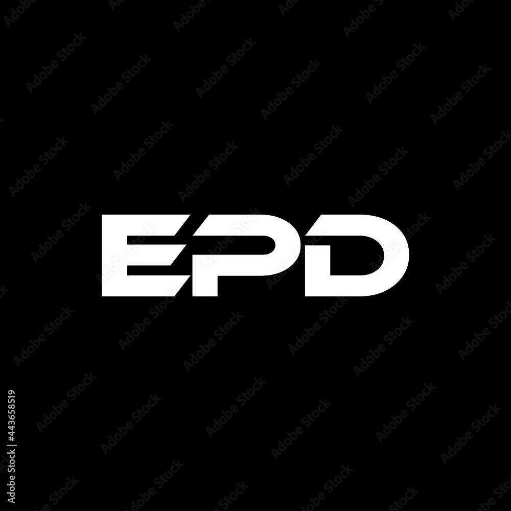 EPD letter logo design with black background in illustrator, vector ...
