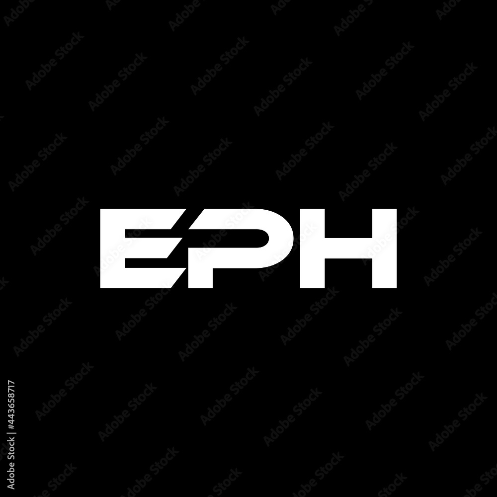 EPH letter logo design with black background in illustrator, vector ...