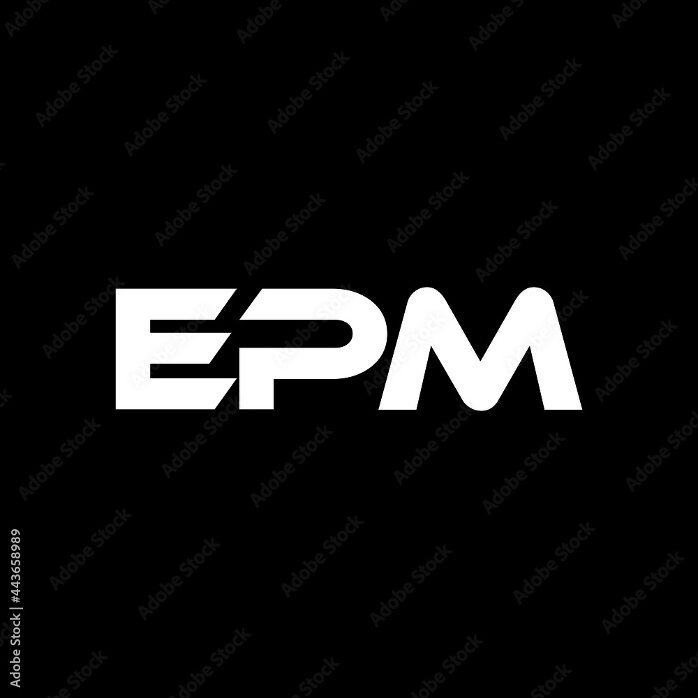 EPM letter logo design with black background in illustrator, vector ...