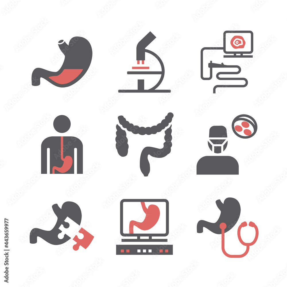 Gastroenterology icons. Hospital department. Health center. Vector sign ...