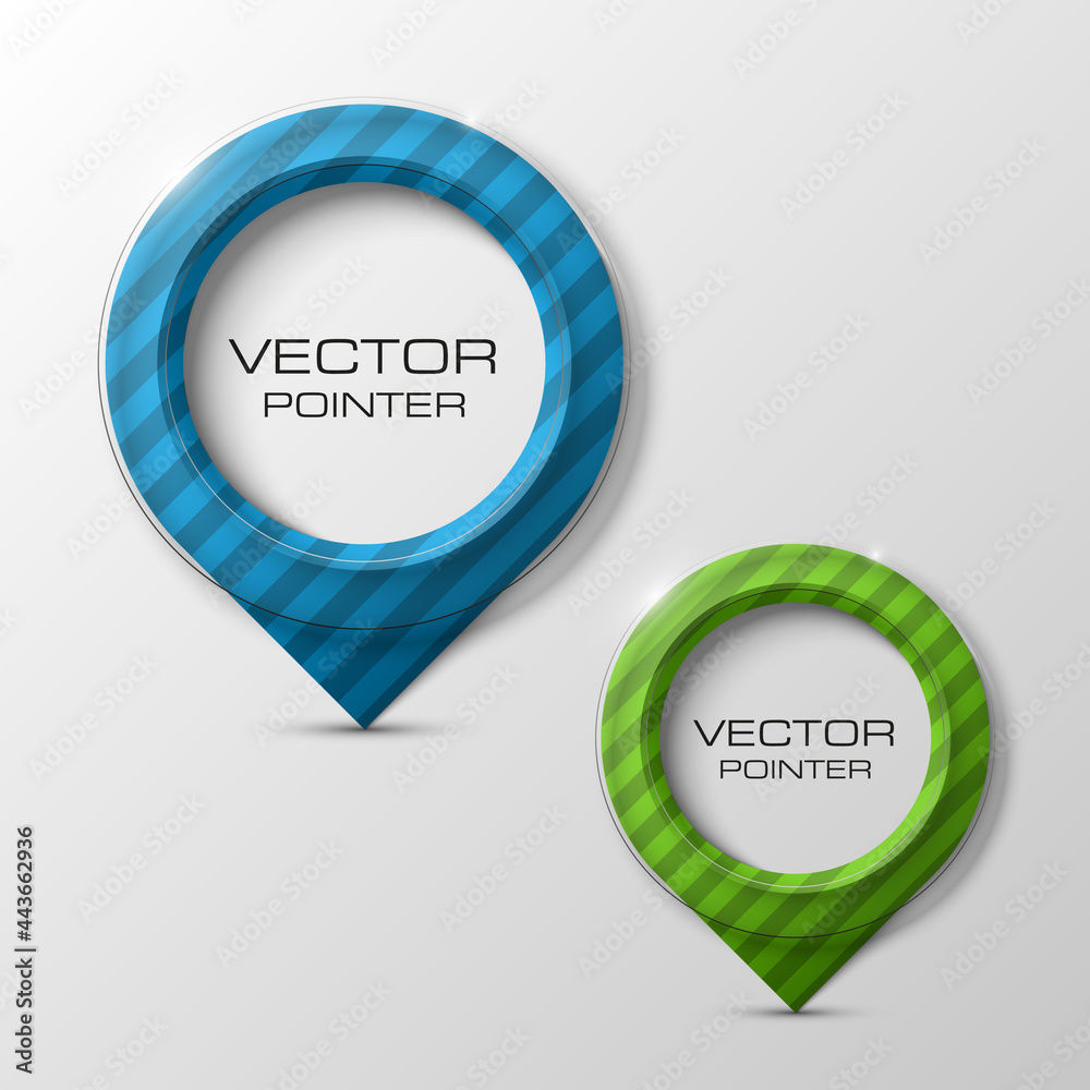 Index location on the map. Pointer position. Marker standing. Indicator ...