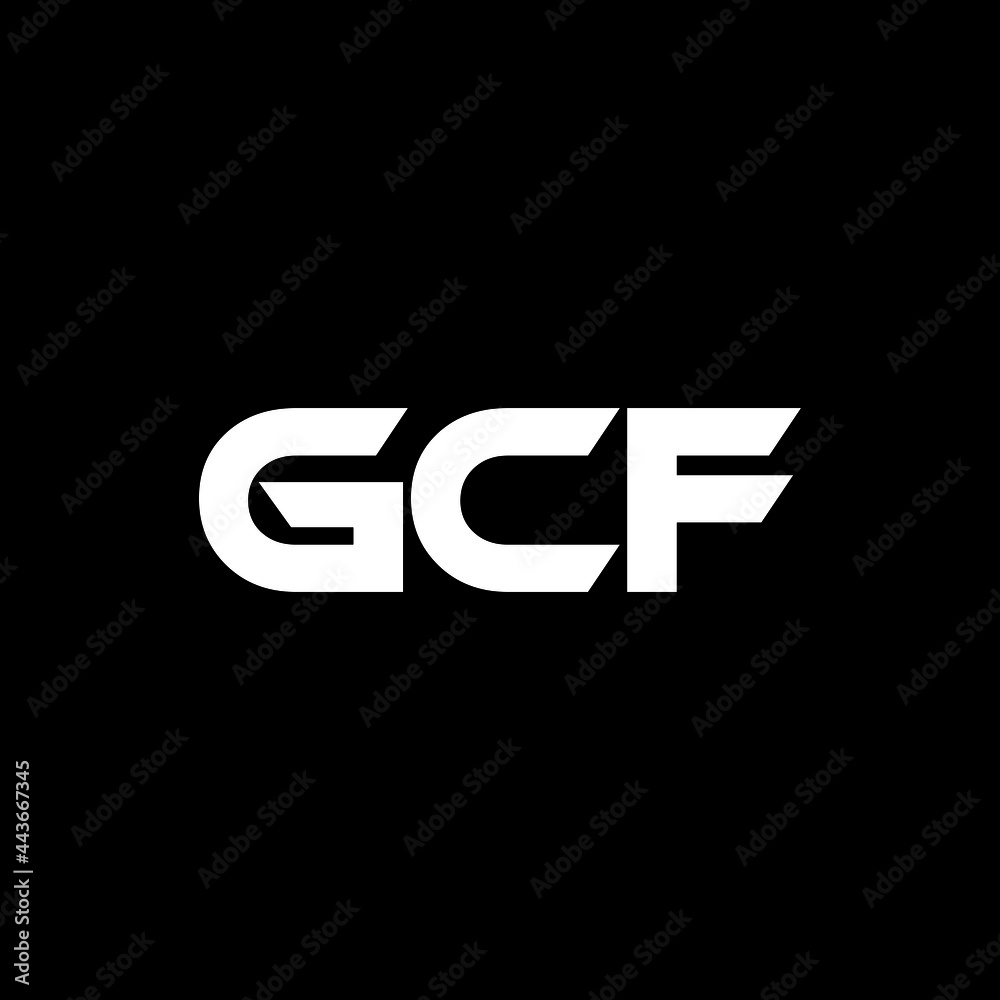 GCF letter logo design with black background in illustrator, vector ...