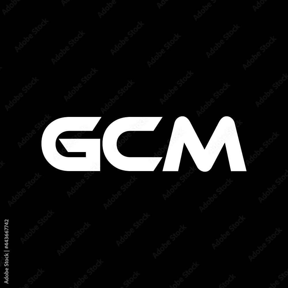 GCM letter logo design with black background in illustrator, vector ...