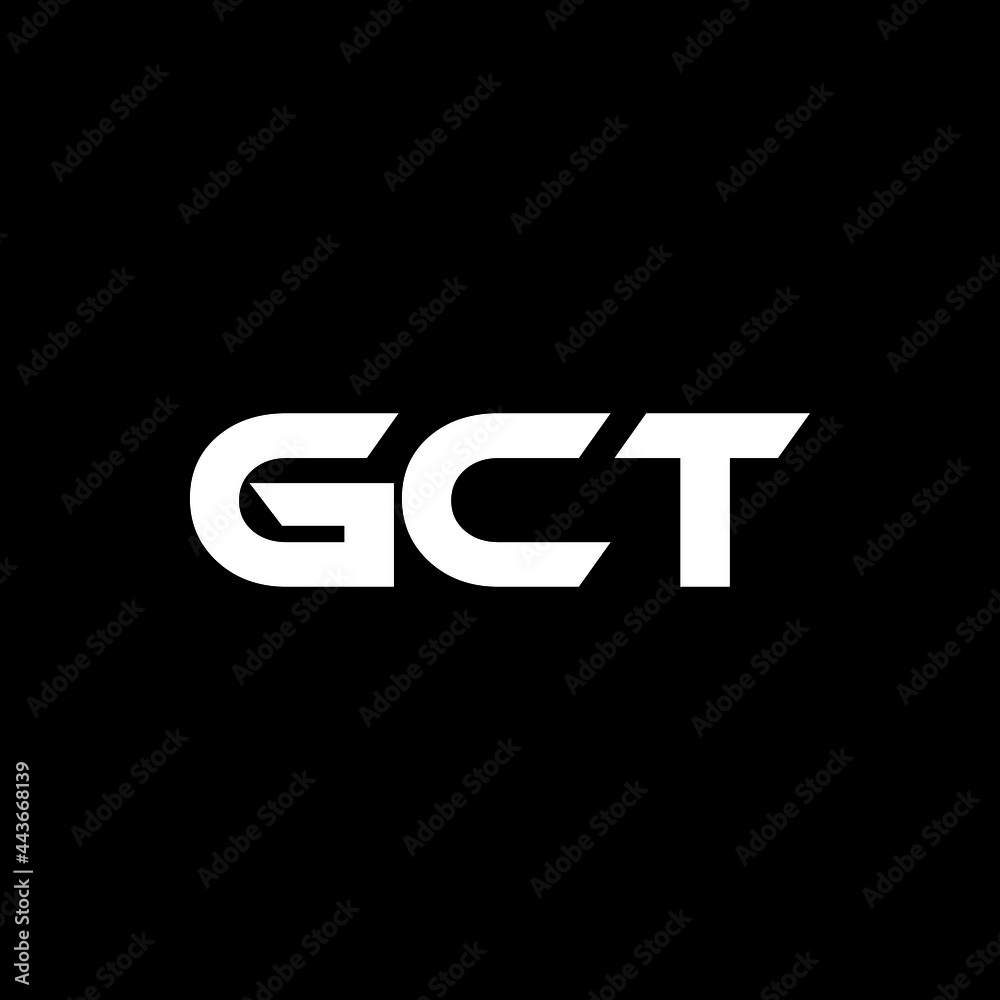 GCT letter logo design with black background in illustrator, vector ...
