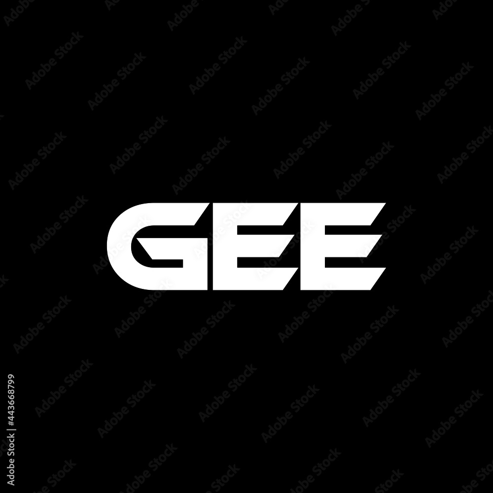 GEE letter logo design with black background in illustrator, vector ...