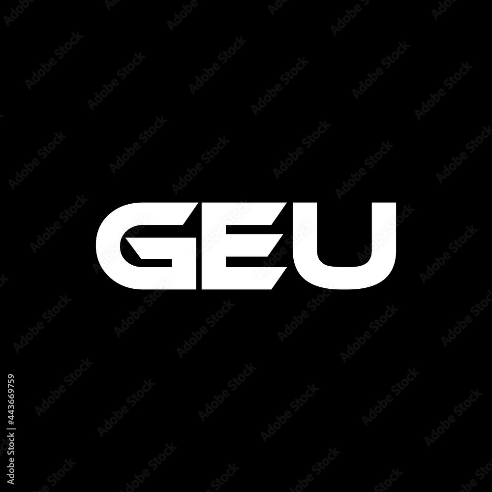 GEU letter logo design with black background in illustrator, vector ...