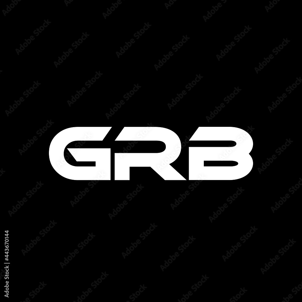 GRB letter logo design with black background in illustrator, vector ...