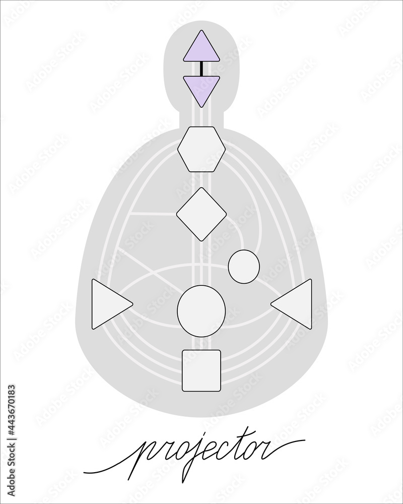 Human design projector chart or bodygraph .vector illustration. Stock ...