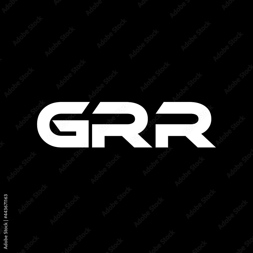 GRR letter logo design with black background in illustrator, vector ...