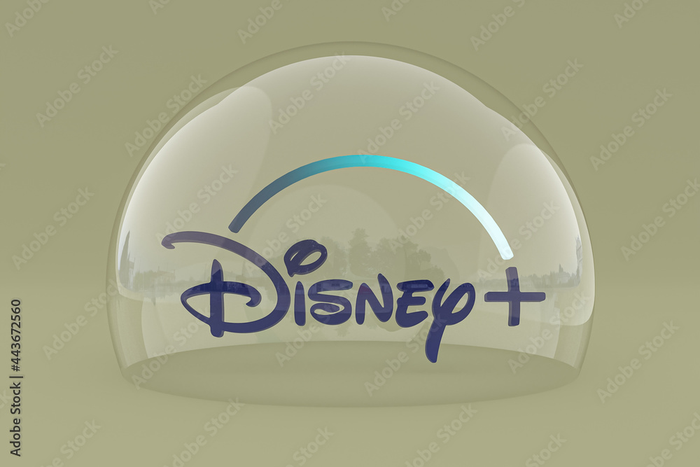 disney plus acrylic glass logo and disney plus icons copy space Stock ...