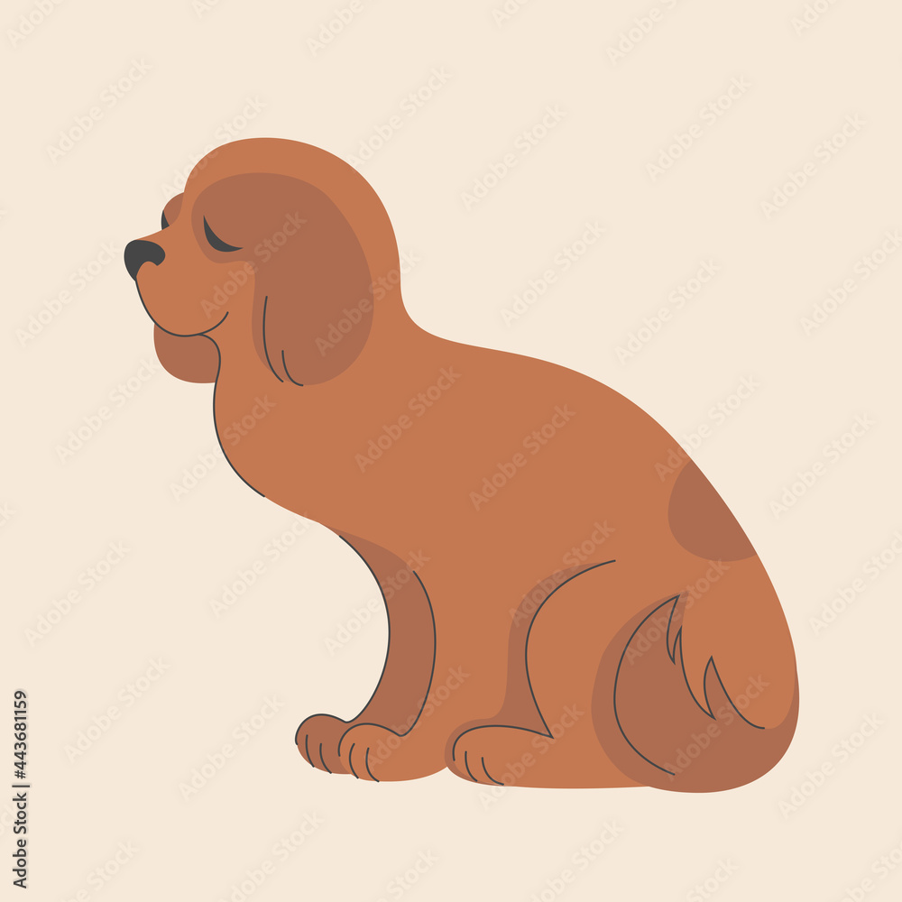 Isolated vector image of a dog on a light background. Pet. Hand drawing ...