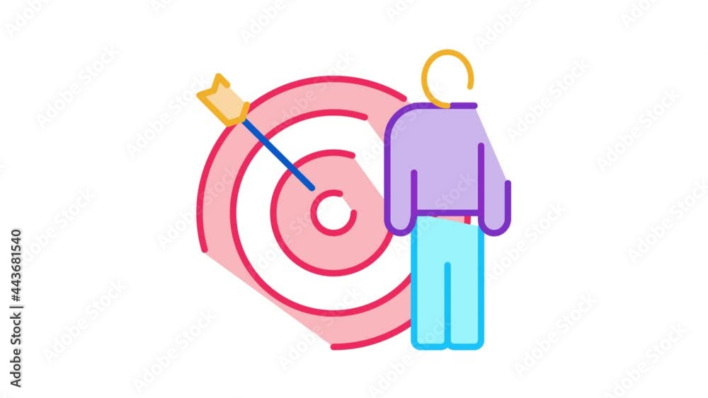 target hit Icon Animation. color target hit animated icon on white ...