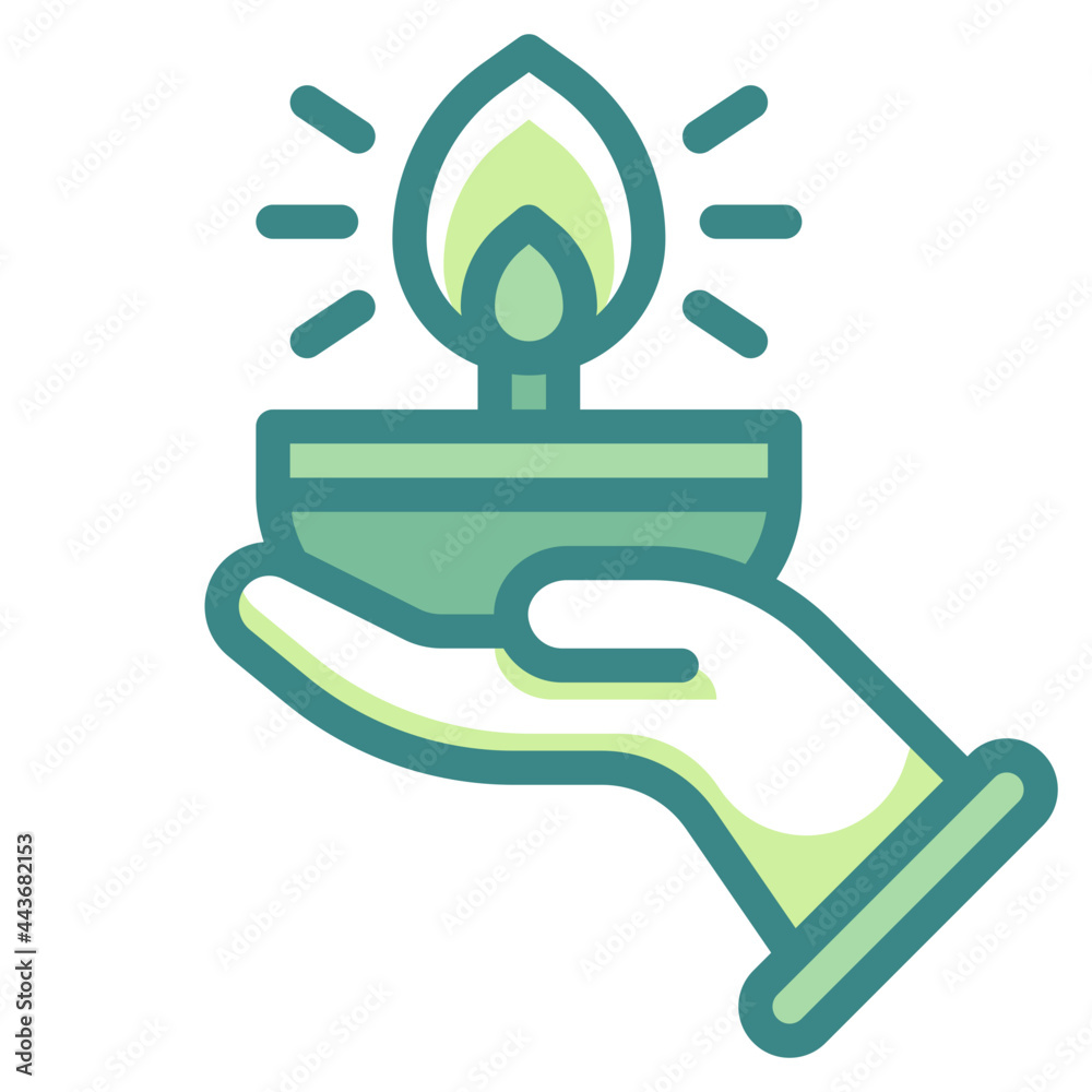 hand lamp blue line icon Stock Vector | Adobe Stock