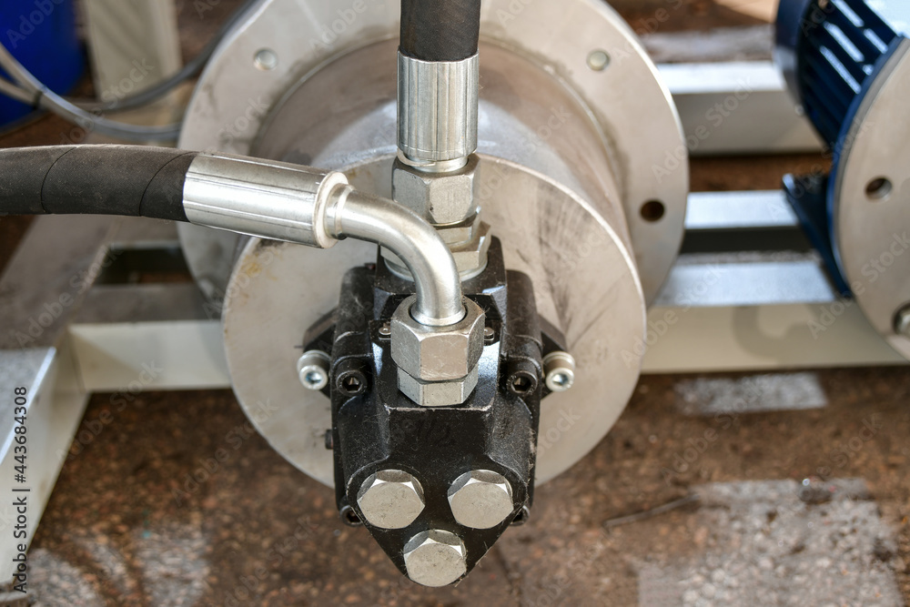 Oil control station for high pressure control of hydraulic pumps ...