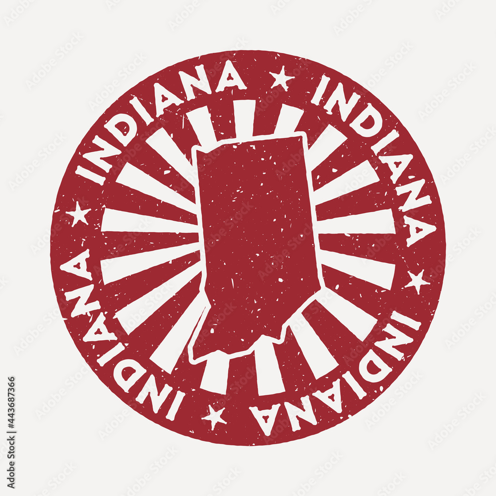 Indiana stamp. Travel red rubber stamp with the map of us state, vector ...
