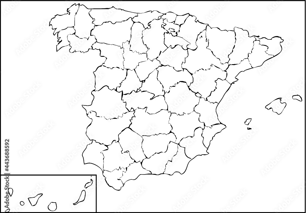 Vector map of Spain without city names Stock Vector | Adobe Stock