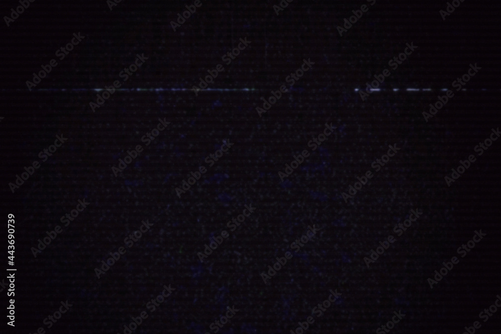 The blank dark screen of an old VHS player connected to a tv (fake ...