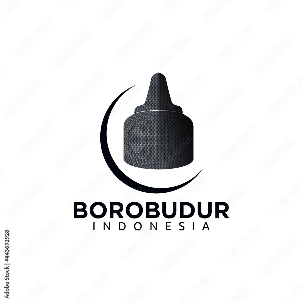 Borobudur Temple Stupa Silhouette icon template logo vector inspiration ...