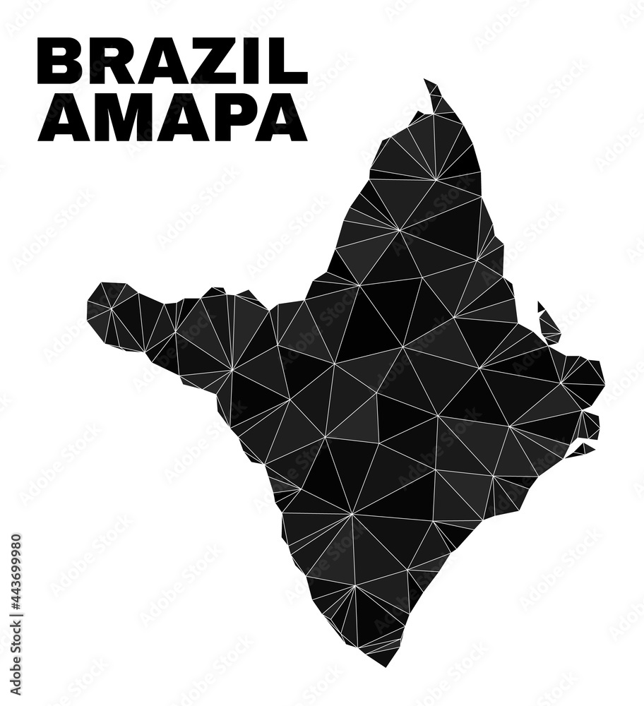 Low-poly Amapa state map. Polygonal Amapa state map vector is designed ...