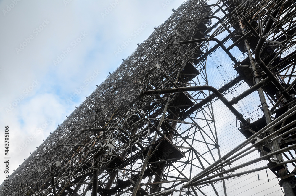 Former military huge duga radar complex near Pripyat in the Chernobyl ...