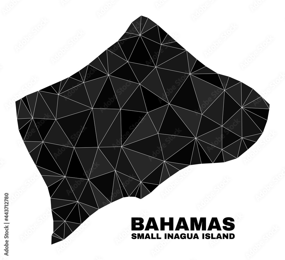 lowpoly Small Inagua Island map. Polygonal Small Inagua Island map ...