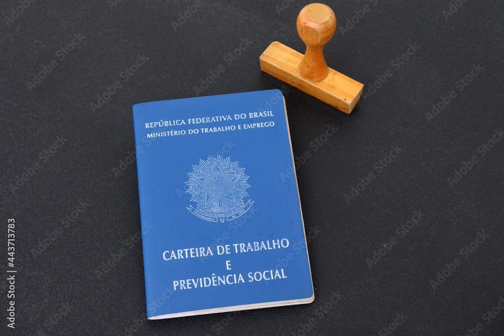 Brazilian Work Card (carteira de trabalho) with stamp on office desk ...