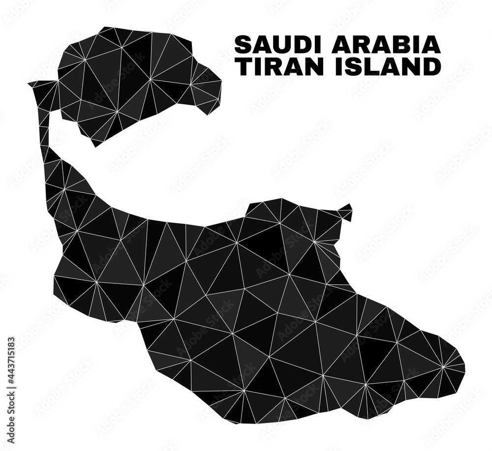 Vetor De Low Poly Tiran Island Map Polygonal Tiran Island Map Vector Constructed With Random