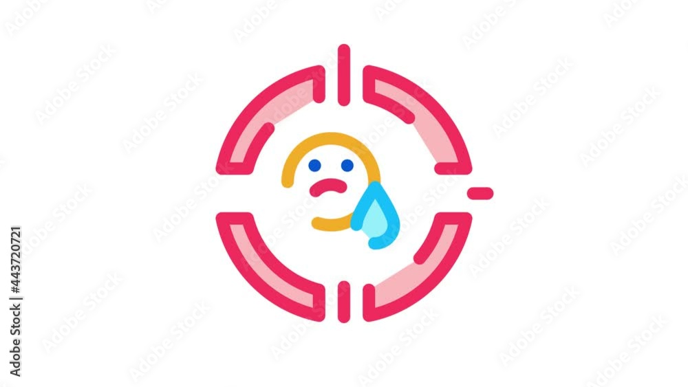 target on sad person Icon Animation. color target on sad person ...