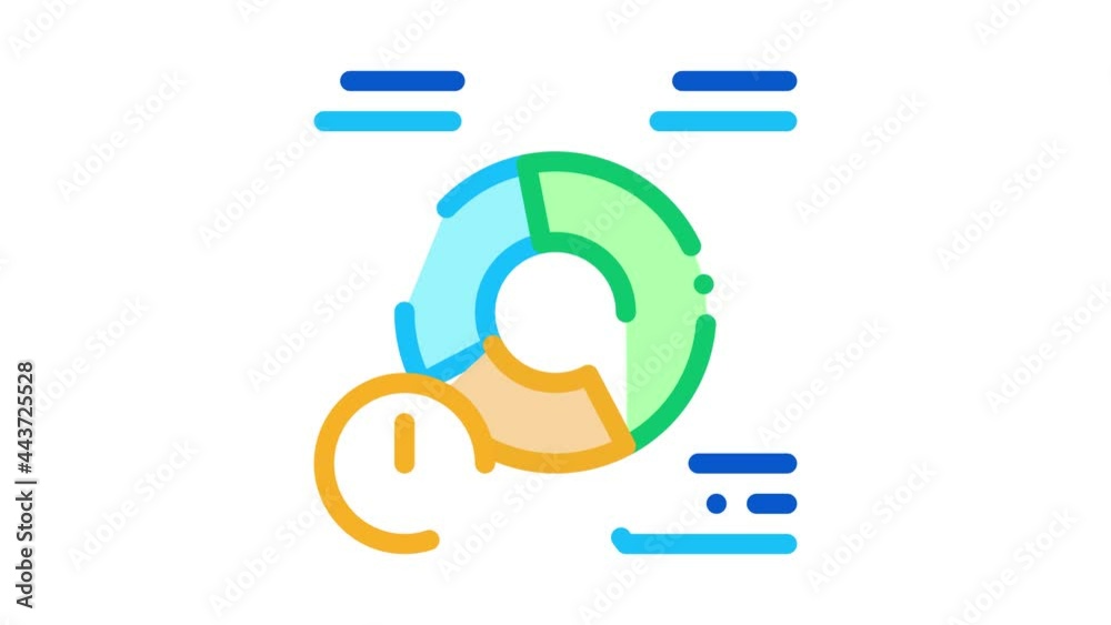 pie chart error Icon Animation. color pie chart error animated icon on ...