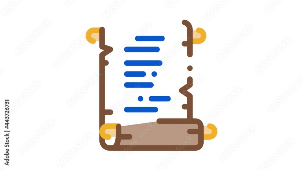scroll of parchment paper Icon Animation. color scroll of parchment ...