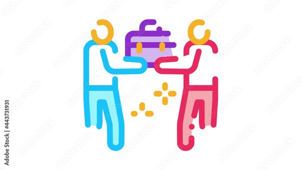 common work of two people Icon Animation. color common work of two ...