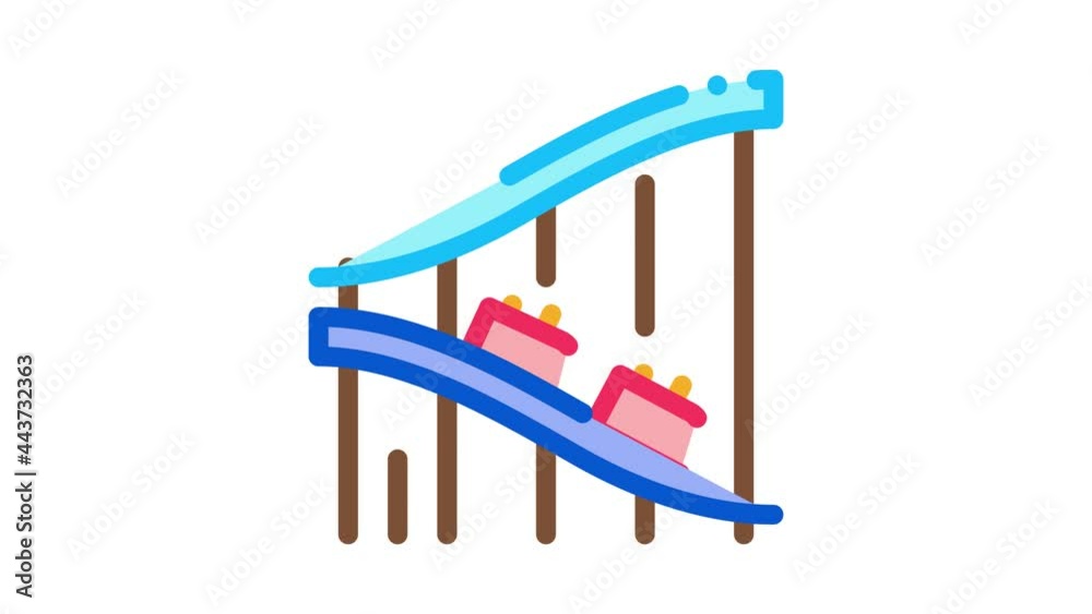roller coaster ride Icon Animation. color roller coaster ride animated ...
