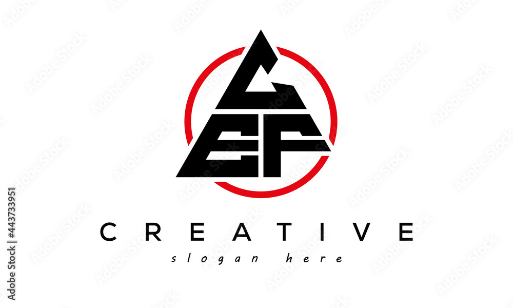 CEF triangle letter with circle logo Stock Vector | Adobe Stock