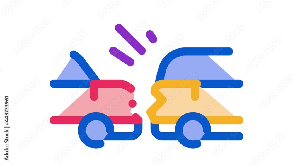 minimum dangerous distance between cars Icon Animation. color minimum ...