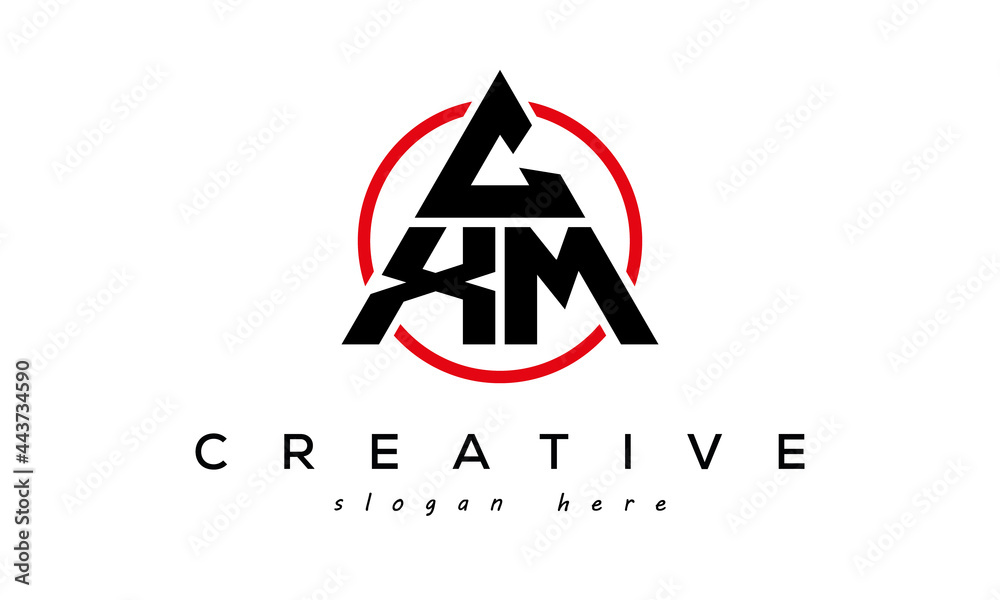 CXM triangle letter with circle logo Stock Vector | Adobe Stock