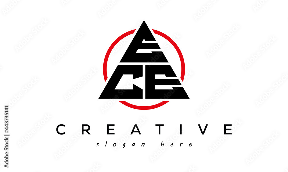 ECE triangle letter with circle logo Stock Vector | Adobe Stock