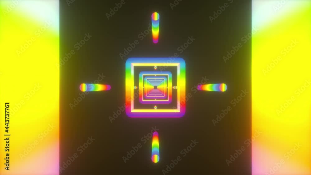 Geometric 3d render cubic lines rotate in plasmoid space. Vrtual ...