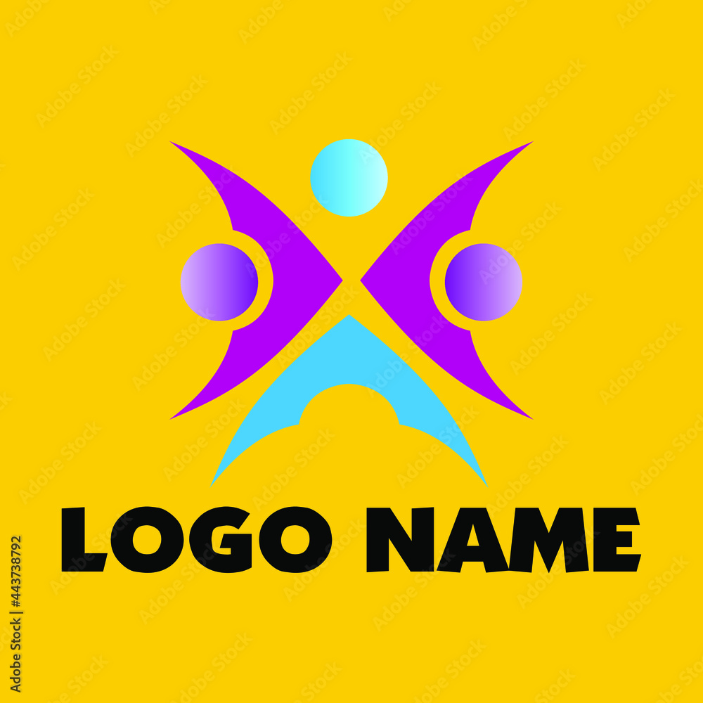 Human unity illustration logo design. togetherness logo concept in side ...