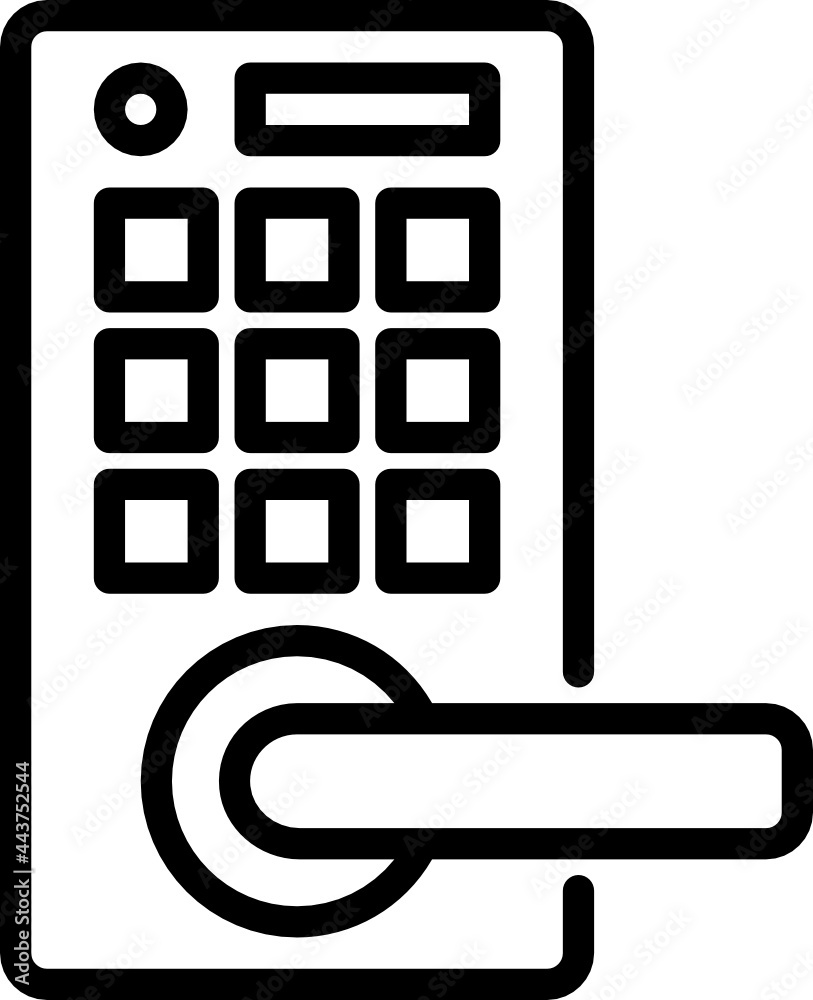 digital door lock outline icon Stock Vector | Adobe Stock