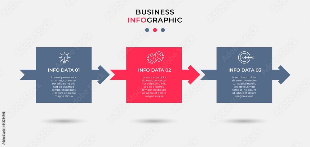 Vector Infographic design business template with icons and 3 options or ...