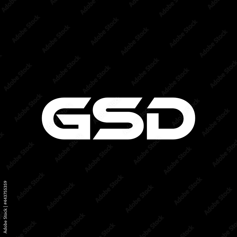 GSD letter logo design with white background in illustrator, vector ...
