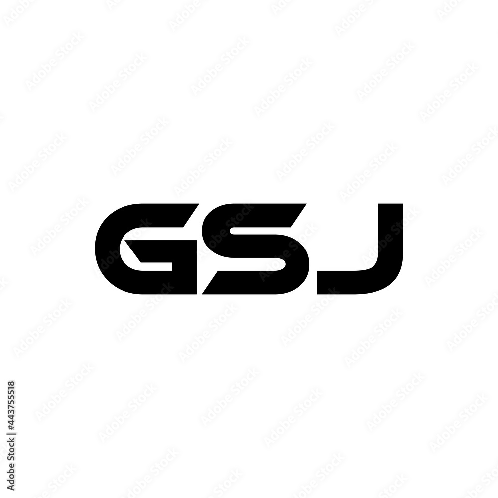 GSJ letter logo design with white background in illustrator, vector ...