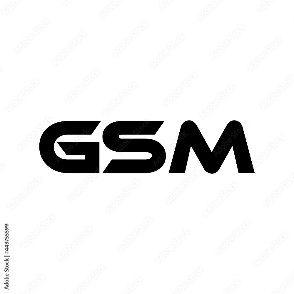 GSM letter logo design with white background in illustrator, vector ...