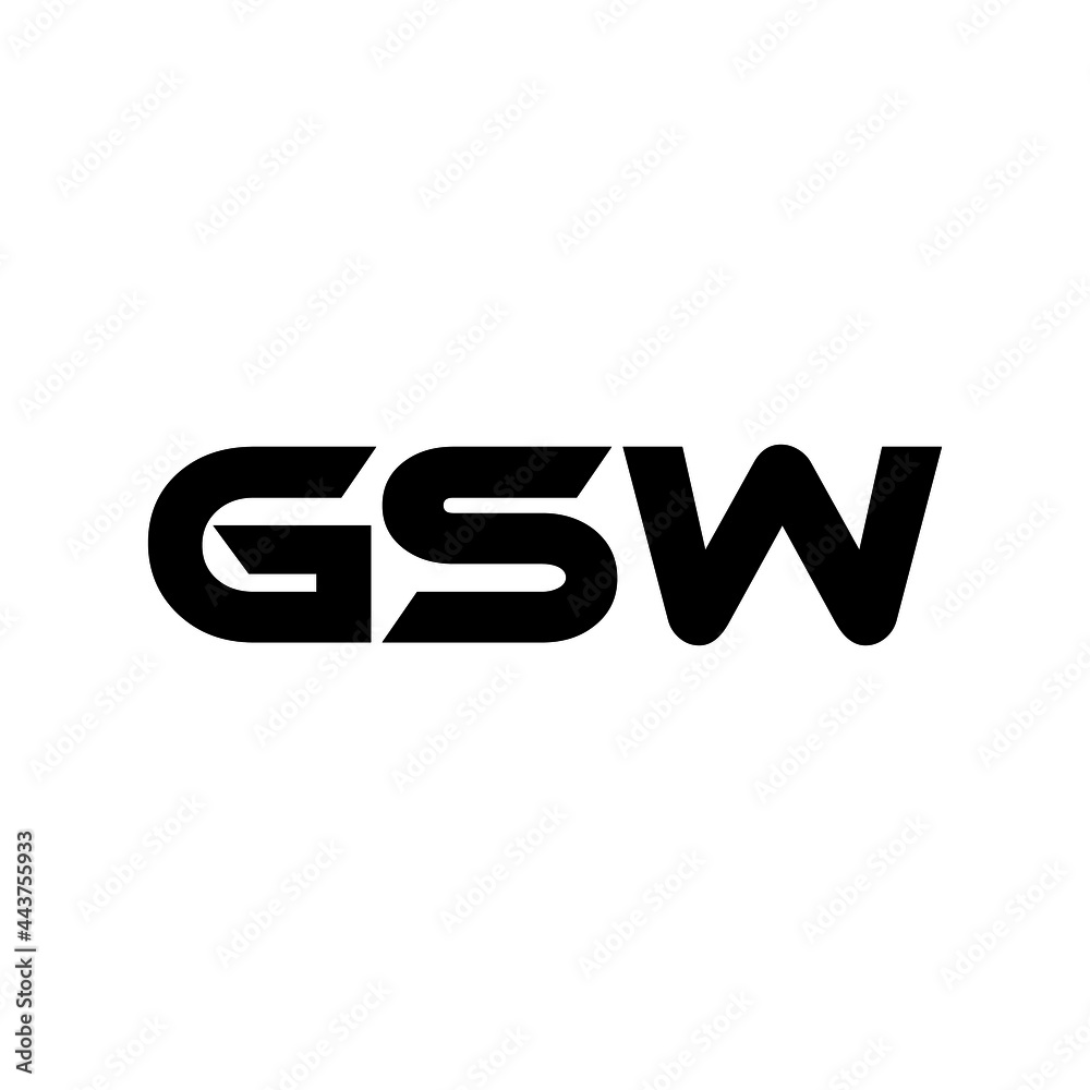 GSW letter logo design with white background in illustrator, vector ...