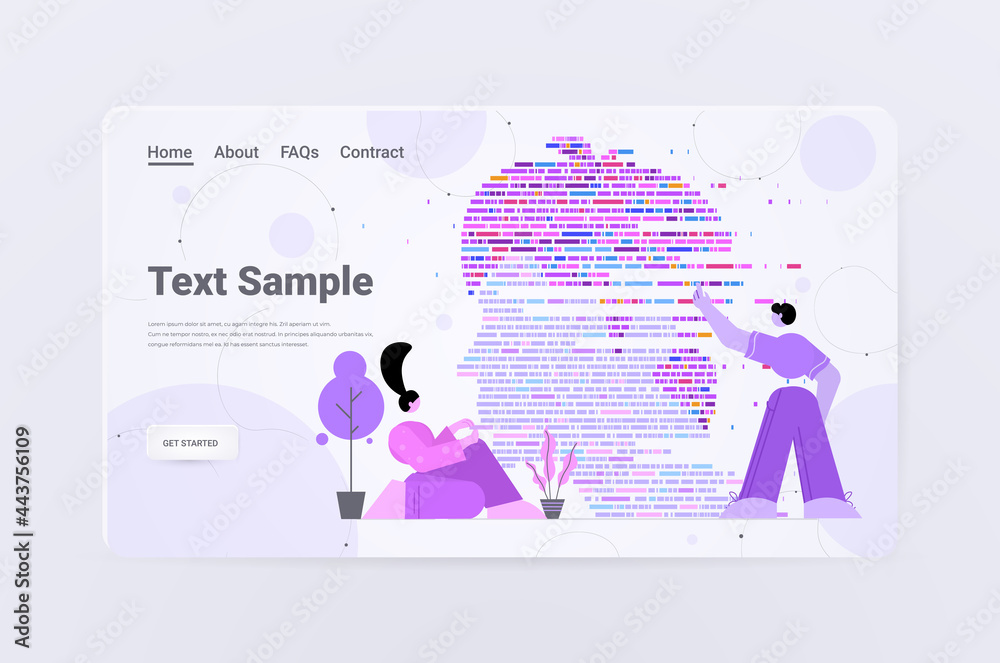 dna test infographic big genomic data with woman face genome sequence ...