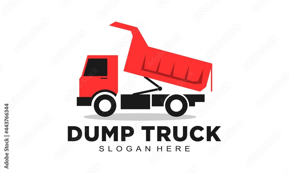 Red dump truck vector logo Stock Vector | Adobe Stock